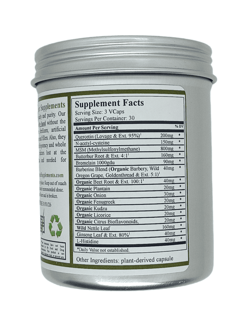 Supplements for allergies, Natural Allergy Supplement – Green Organic ...