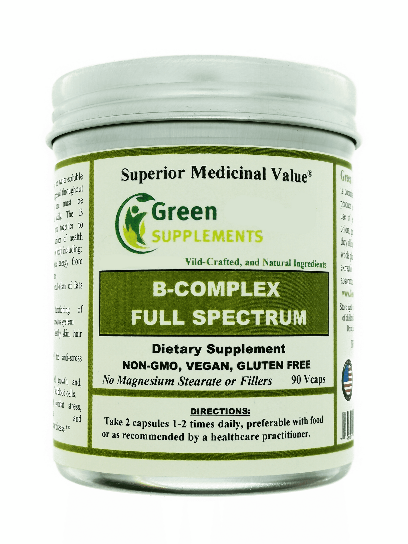Buy Organic B Complex Vitamins – Full Spectrum Formula – Green Organic ...